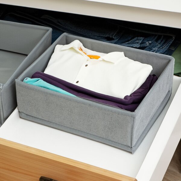 Bewello BW2075 Szövet tárolódoboz- 30 x 26 x 10 cm - szürke | FAVI.hu