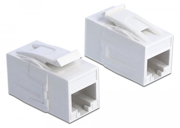 Delock Keystone modul, RJ45-aljzat > RJ45-aljzat, Cat.6A UTP, fehér (DL ...