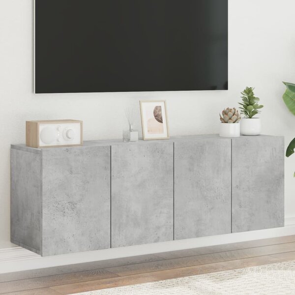 2 db betonszürke falra szerelhető TV-szekrény 60 x 30 x 41 cm | FAVI.hu