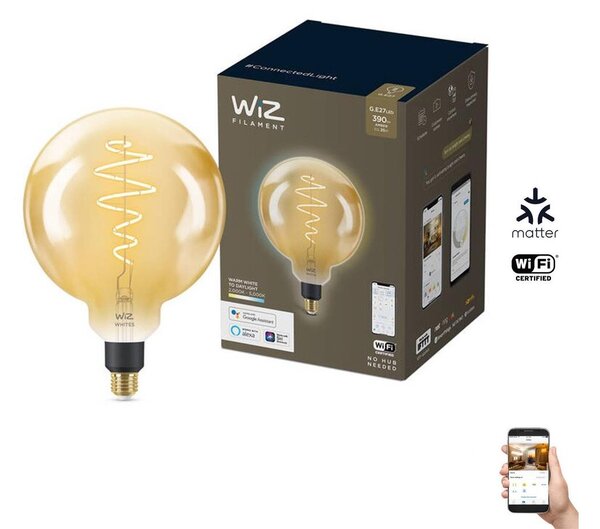 WiZ LED Dimmelhető izzó VINTAGE G200 E27/6W/230V 2000-5000K CRI 90 Wi-Fi - WiZ WI0026 | FAVI.hu