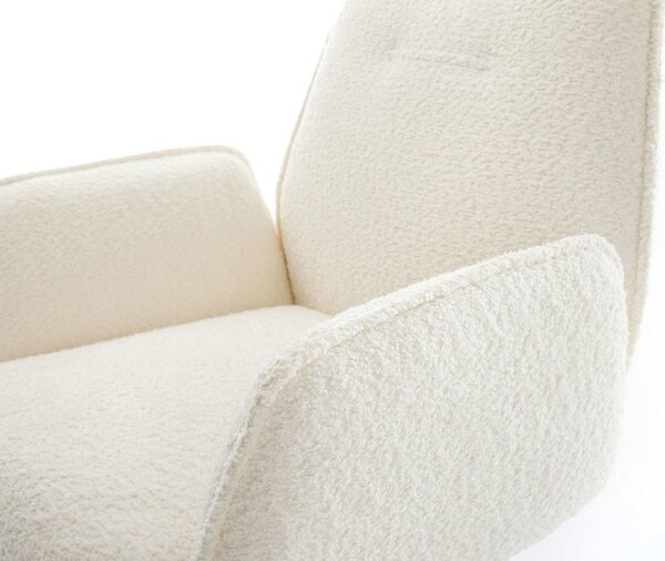 DELIFE Étkezőszék Zoa-Flex bouclé fehér 4 lábú kúpos fekete zsákrugós ...