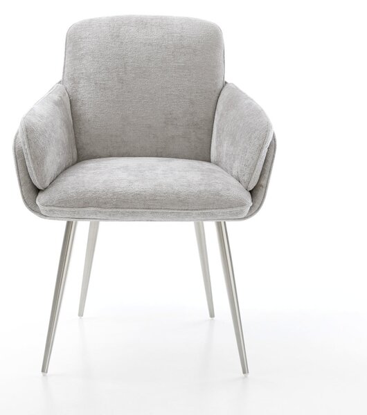 DELIFE Étkezőszék Luan-Flex kárpitozott karfás mikroszálas ezüstszürke ...