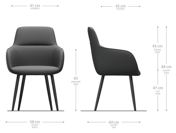 DELIFE Kényelmes étkezőszék Pejo-Flex barna vintage 4 láb kúpos fekete ...