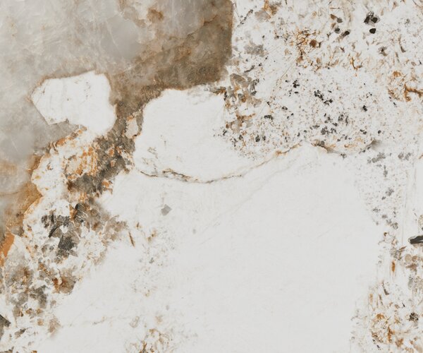 DELIFE Dohányzóasztal Borna 100x100 cm kerámia Minas melange fehér-bézs láb kúpos effekt felület ...