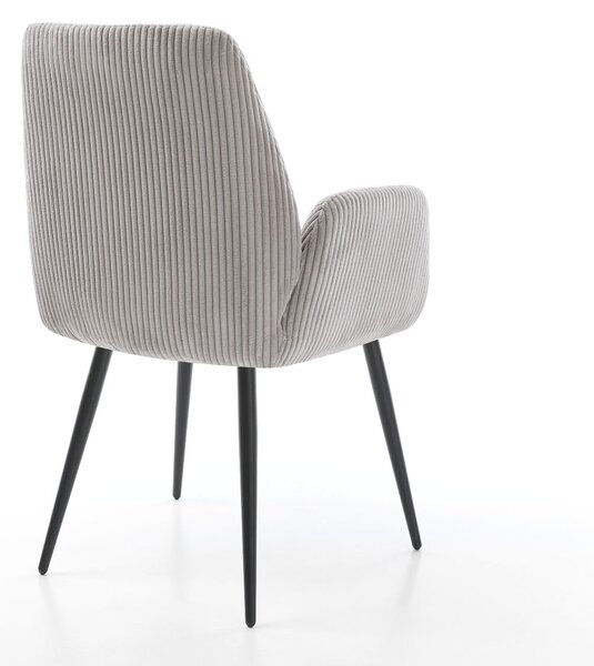 DELIFE Étkezőszék Zoa-Flex mikroszálas ezüstszürke 4 láb kúpos fekete ...