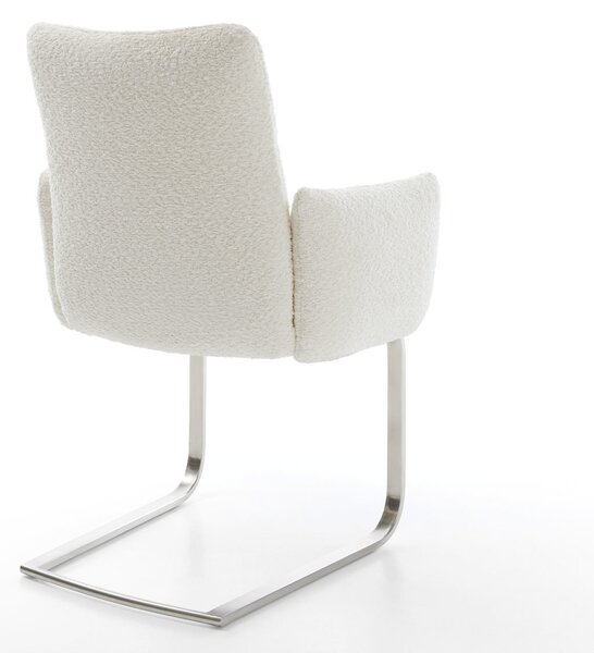 DELIFE Étkezőszék Jova-Flex karfás bouclé fehér étkezőszék lapos ...