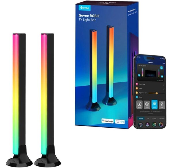 Govee - SMART LED RGBIC Panel 38cm TV-hez 43-75" - 2 db Wi-Fi H6046311 ...