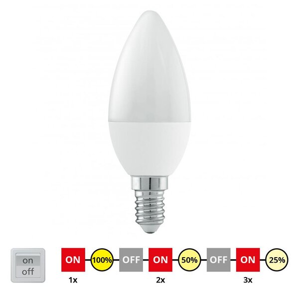 EGLO 11581 - LED Szabályozható izzó E14/6W/230V - STEPDIMMING meleg ...