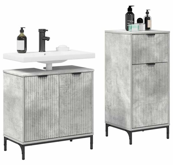 Fürdőszoba bútor szett 2 pcs Beton szürke 39.5 x 36 x 88 cm | FAVI.hu