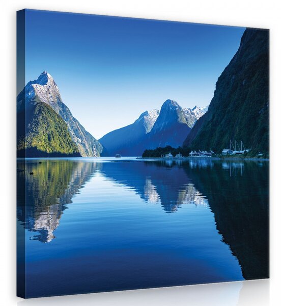 Folyó a hegyek között, vászonkép 40x40 cm méretben | FAVI.hu