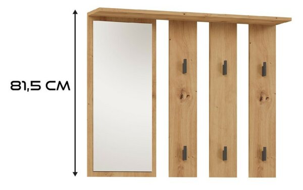 Fali fogas tükörrel - Holzmeister - arany tölgy | FAVI.hu