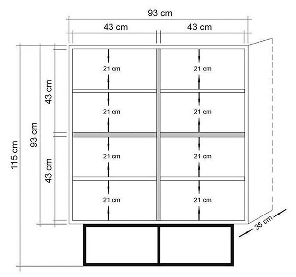 Z0ND0 Szekrény Quanto Mosaic (atlanti fenyő + fekete + barna). Akció -21%. 1088291 | FAVI.hu