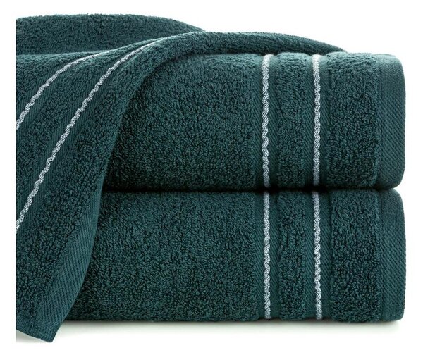 Emina pamut törölköző díszcsíkkal Türkiz 50x90 cm | FAVI.hu