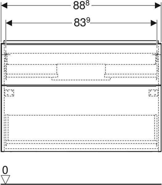 Geberit iCon szekrény 88.8x47.6x61.5 cm Függesztett, mosdó alatti dió ...