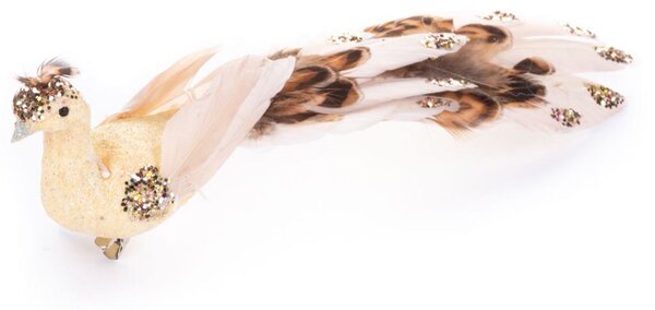 Madár MagicHome karácsony, sárga páva csipesszel, 23 cm | FAVI.hu