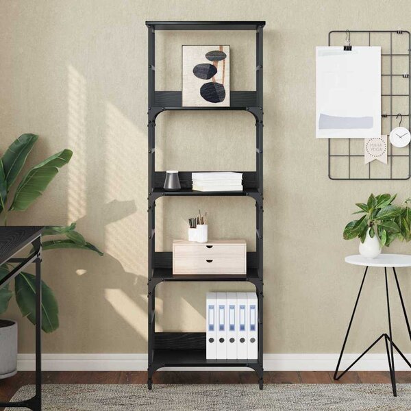 Könyvespolc Fekete tölgy 50 x 33 x 153 cm Faanyag | FAVI.hu