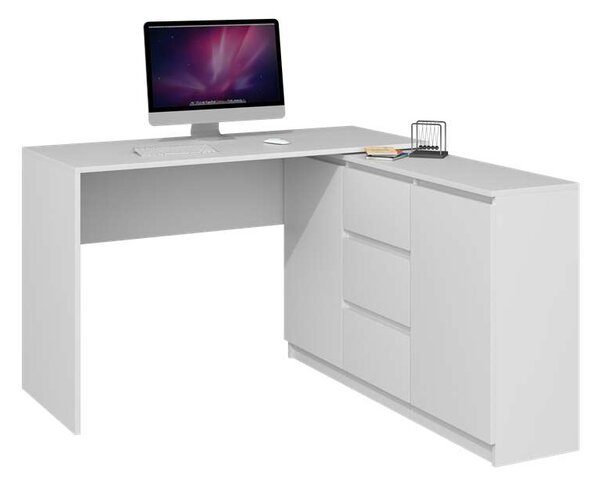Sarok Íróasztal Plus Fiókos Komód 2d3s Matt Fehér | FAVI.hu