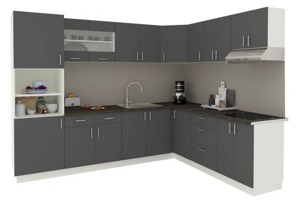 Benita Colt konyhabútor szett V36, munkapult 28 mm, 320 x 160 cm ...