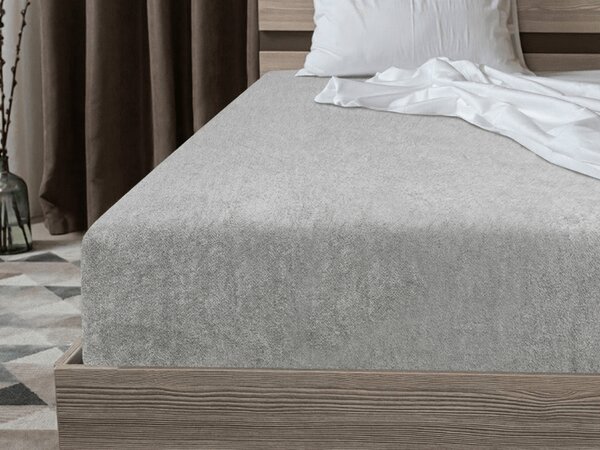 Frottír világosszürke lepedő EXCLUSIVE 90x200 cm | FAVI.hu