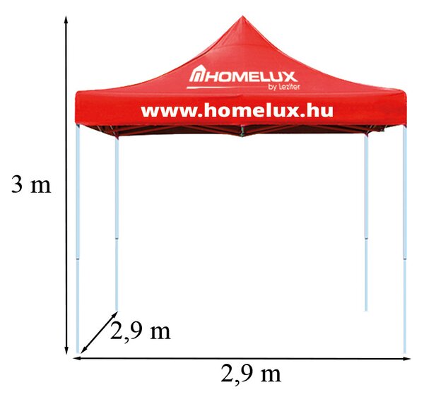 Összecsukható kerti pavilon 2,9x2,9x3 m piros | FAVI.hu