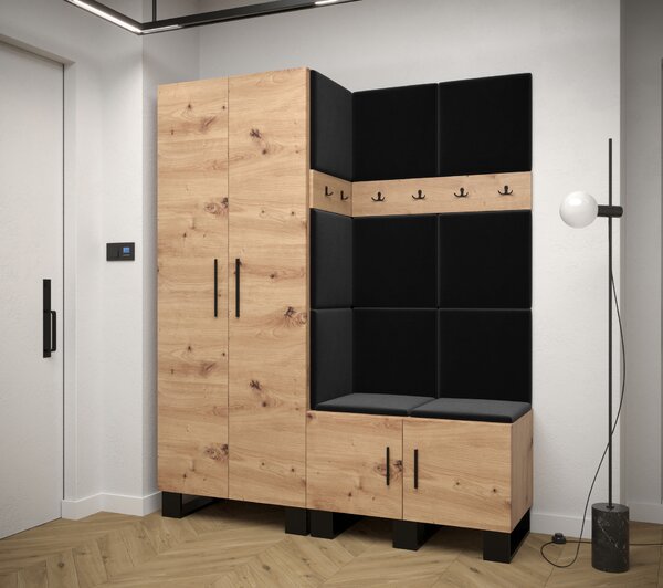 Z0ND0 Előszobabútor Amanda 2 (artisan tölgy + fekete). 1085870 | FAVI.hu