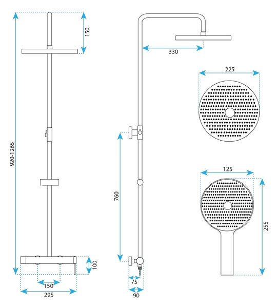 Zuhanyszett Rea Rivo Brush Nickel | FAVI.hu