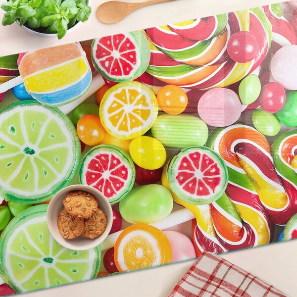 Edzett üveg vágódeszka Édes cukorkák és gyümölcsök | FAVI.hu