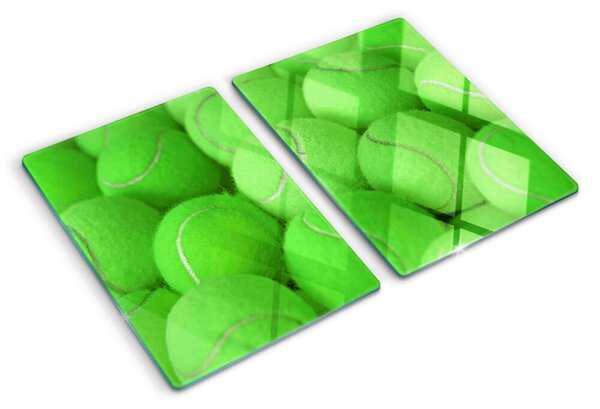 Üveg vágódeszka fényképpel Teniszlabdák zöld háttérrel | FAVI.hu