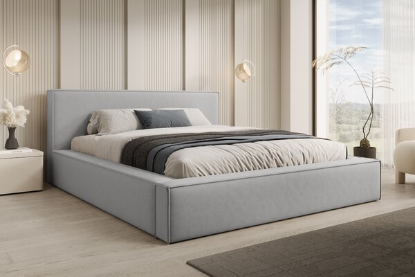 Nirello kárpitozott ágy 160x200 tárolóval - szürke Castel 80 bársony ...