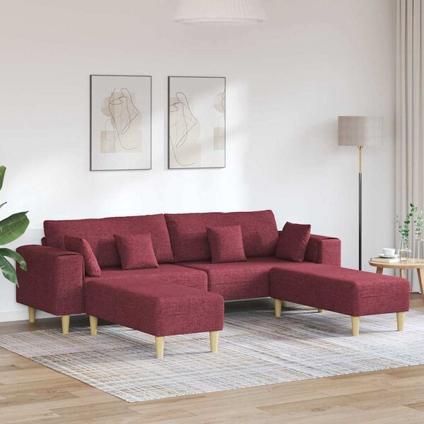 VidaXL Kanapé párnával 3 pcs Bordó szövet | FAVI.hu