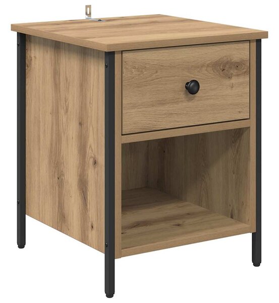 Éjjeliszekrény fiókkal kézműves tölgy 40 x 42 x 50 cm Faanyag | FAVI.hu