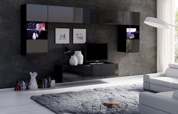 Z0ND0 Nappali fal Calabria C2 (fekete) (világítás nélkül). Akció -21% ...