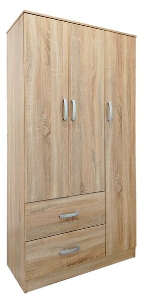 Dulap haine cu 3 usi si sertare Lego Natural 90x42x180 cm | FAVI.hu