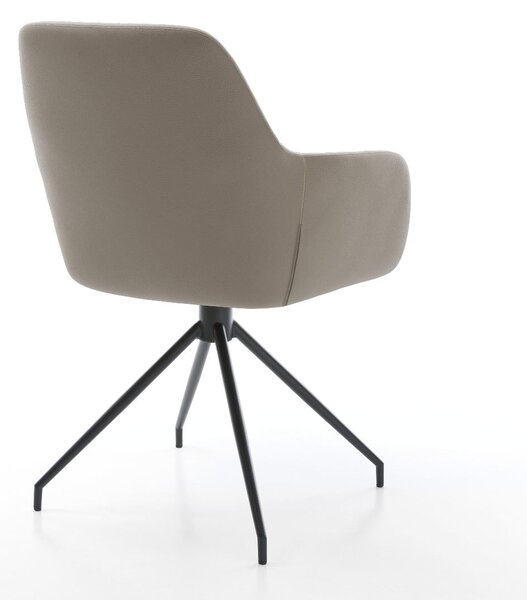 DELIFE Étkezőszék Pejo-Flex valódi bőr sötét bézs kereszt láb kúpos ...