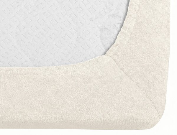 Frottír gumis lepedő EXCLUSIVE világos krémszínű 90 x 200 cm | FAVI.hu