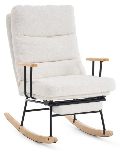 Hintaszék fa lábakkal, plüss szövettel, 4 fokozatban állítható ...