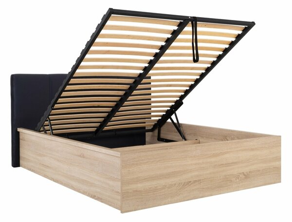 Ágy Livevaro 123, Kárpit, Laminált forgácslap, 95x176cm, Sonoma tölgy ...