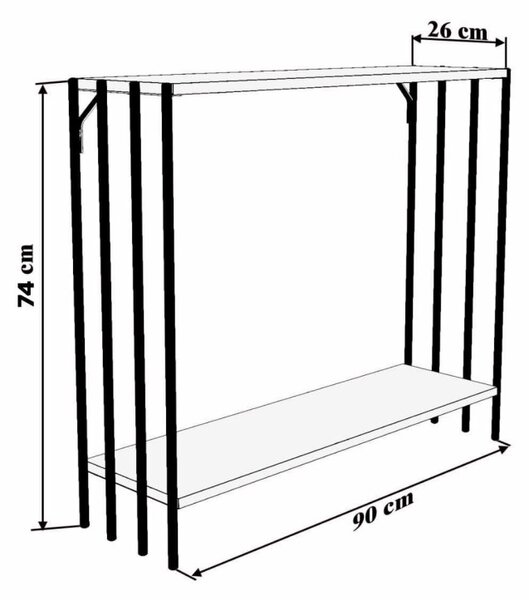 Konzolasztal, atlanti fenyő, 90x26x74 cm | FAVI.hu