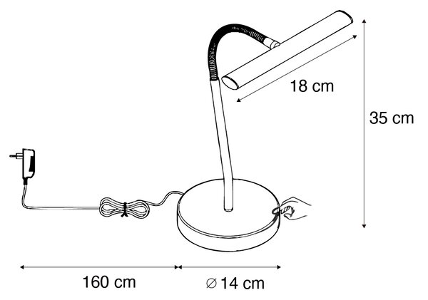 Art Deco asztali lámpa fekete, LED-del - Tableau | FAVI.hu