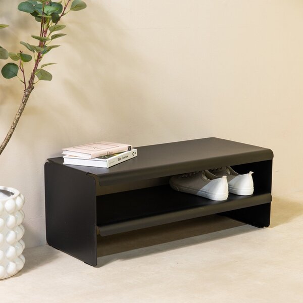 Fekete acél cipőtartó 71,5x28x31 cm Linea – Spinder Design | FAVI.hu