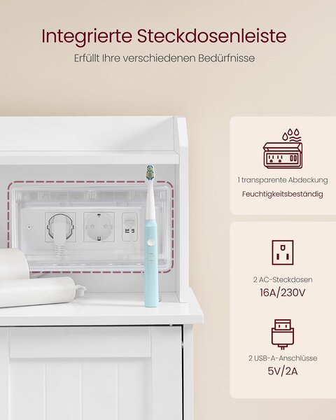 VASAGLE fürdőszobaszekrény, 30 x 60 x 100 cm, felhőfehér | FAVI.hu