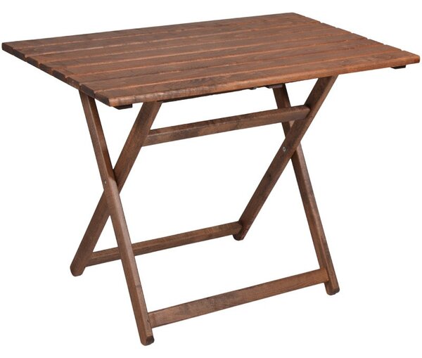 Kerti asztal és szék szett, Retto, tömör bükkfa, dió/bézs PVC, ekrü ...