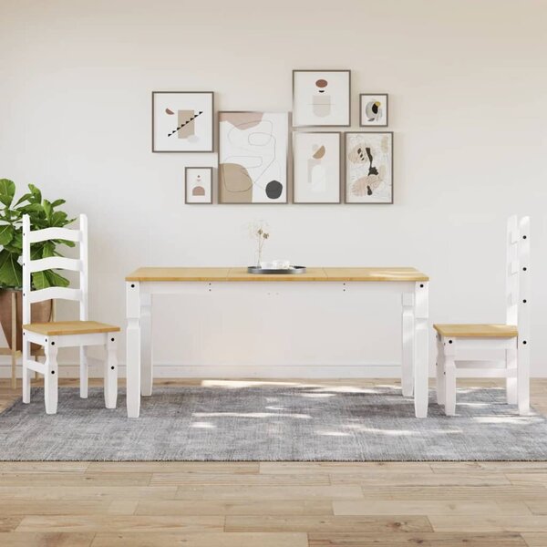 Corona fehér tömör fenyőfa ebédlőasztal 160 x 80 x 75 cm | FAVI.hu