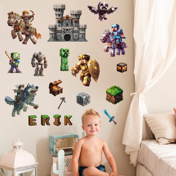 Minecraft kockavilág - falmatrica saját névvel | FAVI.hu