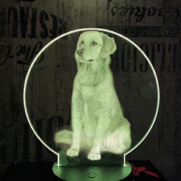 Labrador kutya 7 színű valósághű 3D led lámpa | FAVI.hu