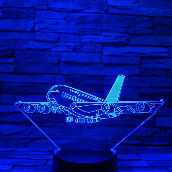 Utasszállító repülő 7 színű 3D led lámpa | FAVI.hu