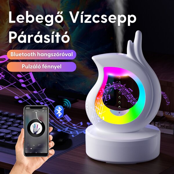 Lebegő Vízcsepp Párásító Bluetooth Hangszóróval és Hangulatos ...