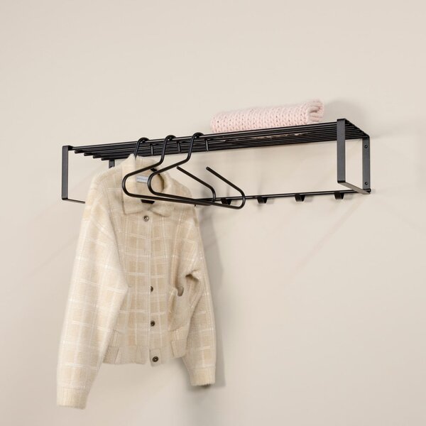 Fekete fém fali fogas polccal Rex – Spinder Design | FAVI.hu