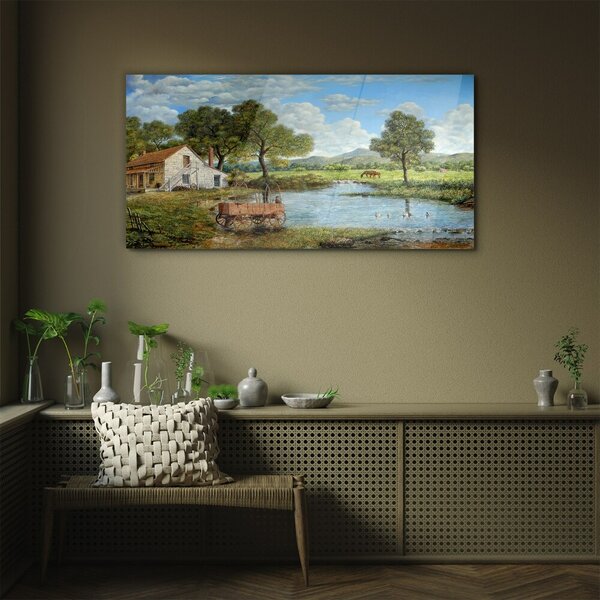 Üvegkép Falufa hegyi táj | FAVI.hu