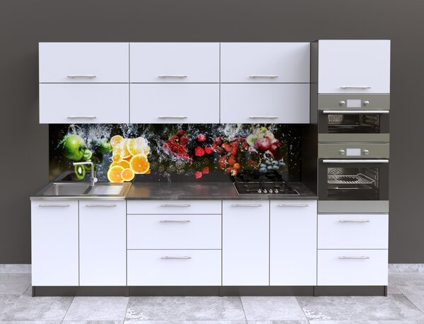 Kairo Fehér - Antarcit Konyhabútor 300 cm | FAVI.hu